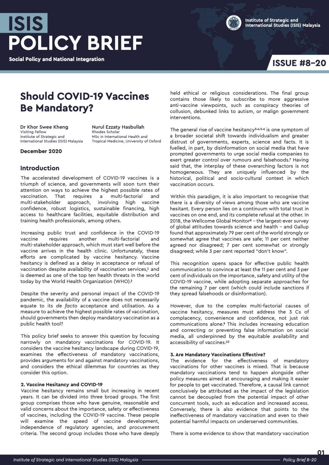 Should COVID 19 Vaccines Be Mandatory ISIS