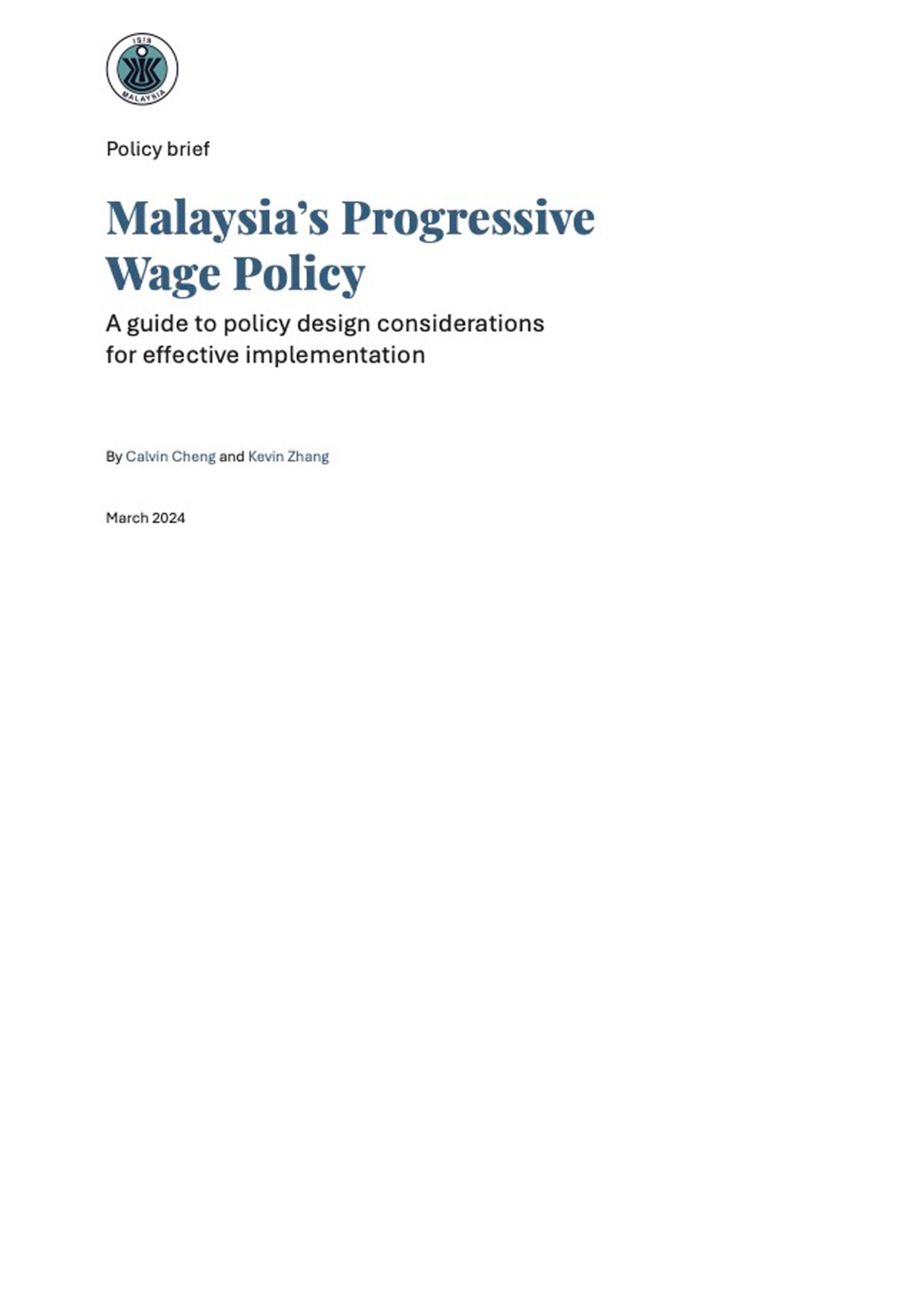 Malaysia’s progressive wage policy | ISIS